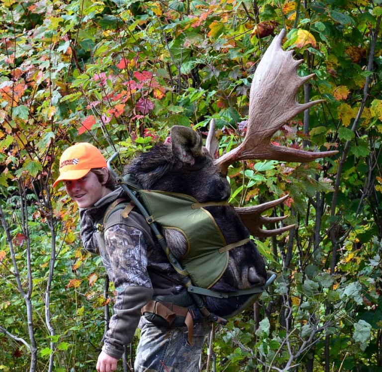 Packing out moose quarter - Canoe the Wild